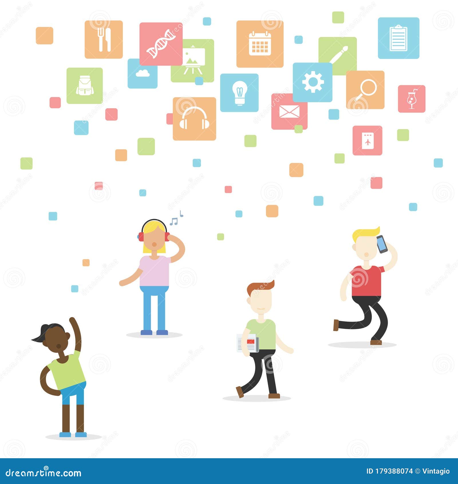 People using technology stock vector. Illustration of email - 179388074