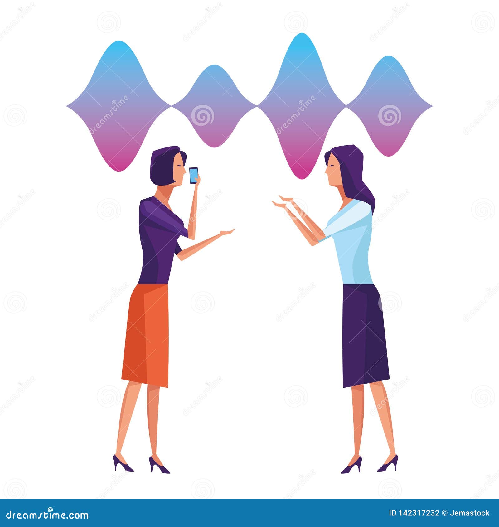 People Using Voice Recognition Stock Vector - Illustration of ...