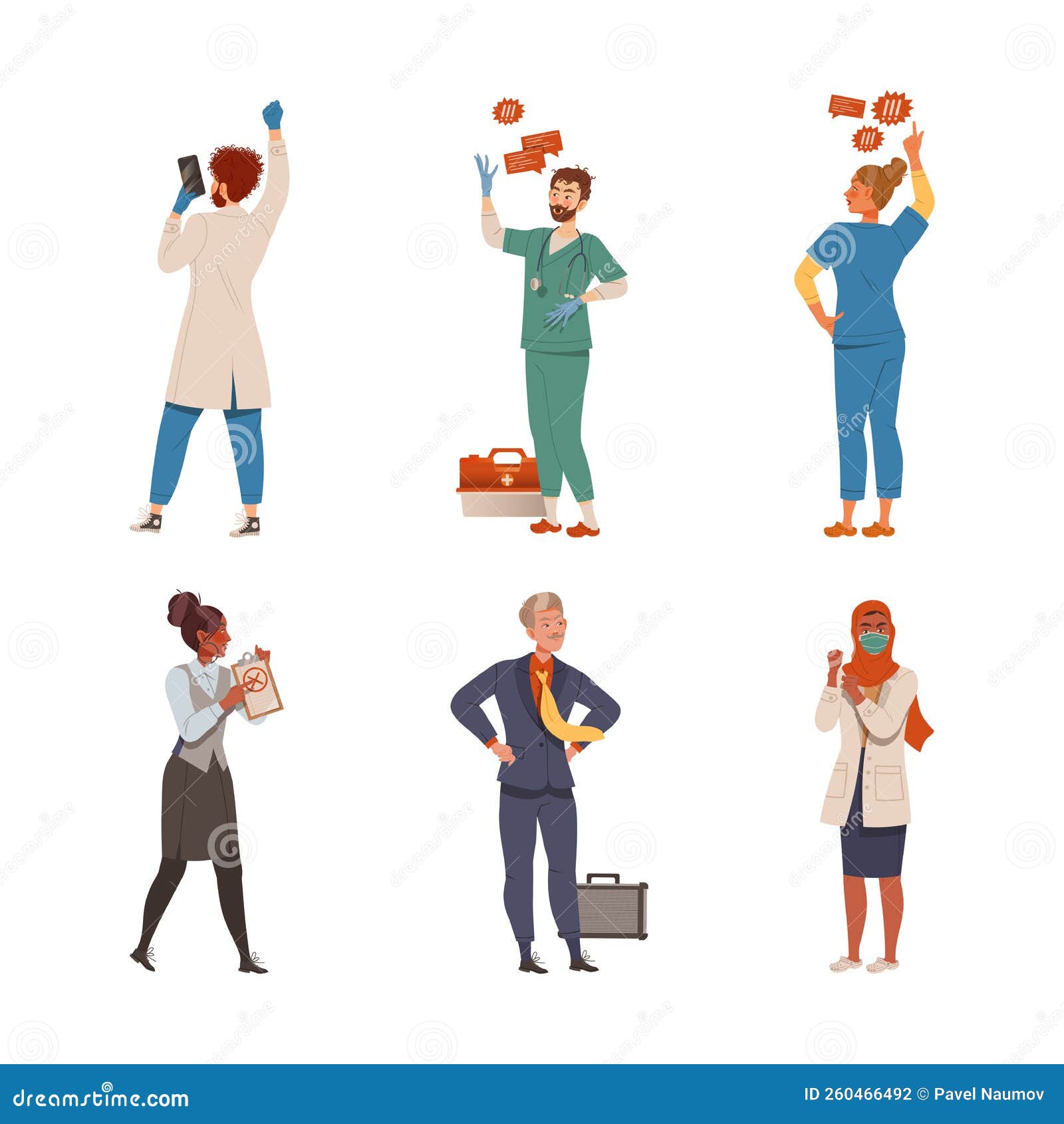 People of Various Professions Protesting Set. Activists on Working ...