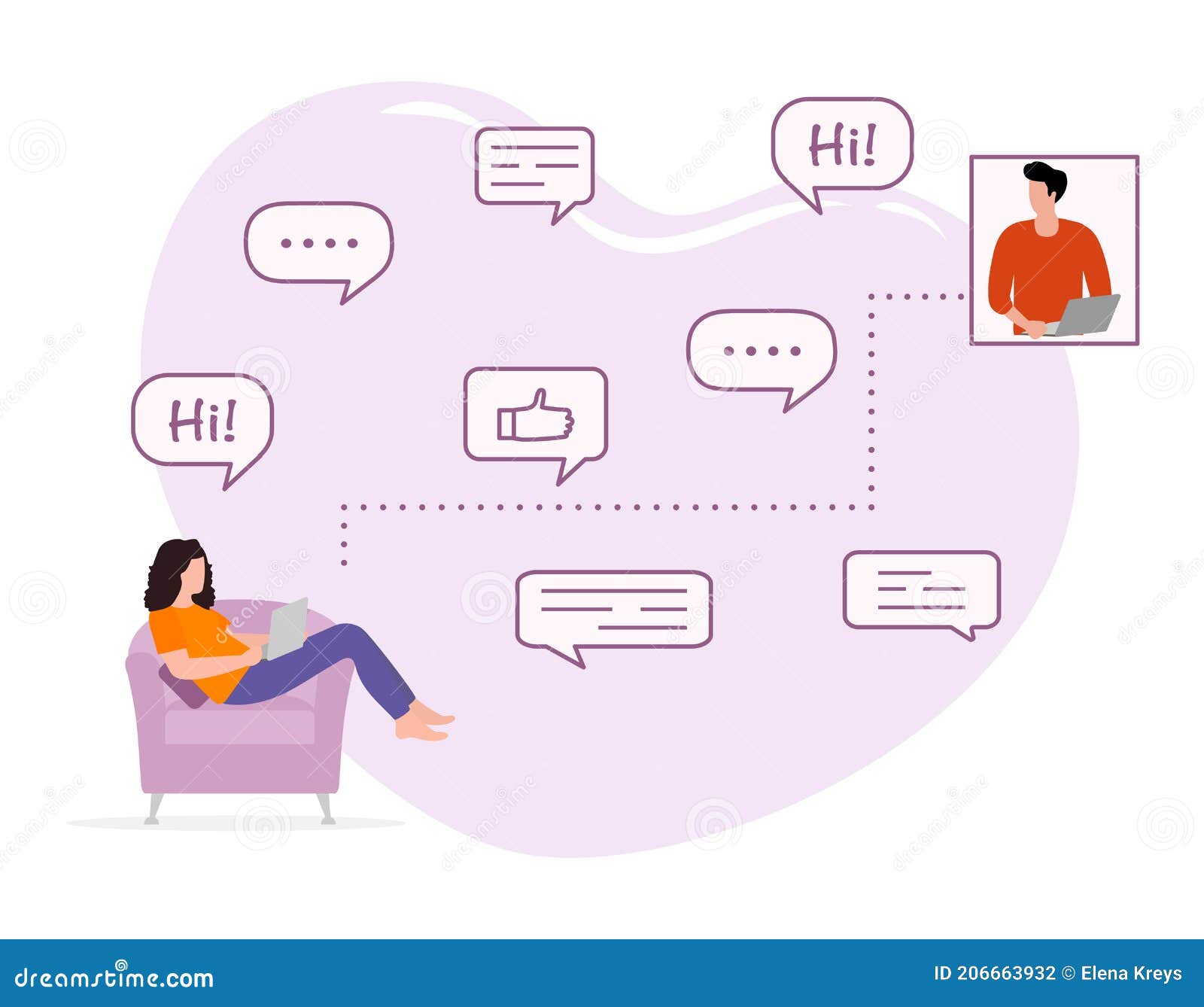 People Vector Communication Dialogue Internet Stock Vector ...