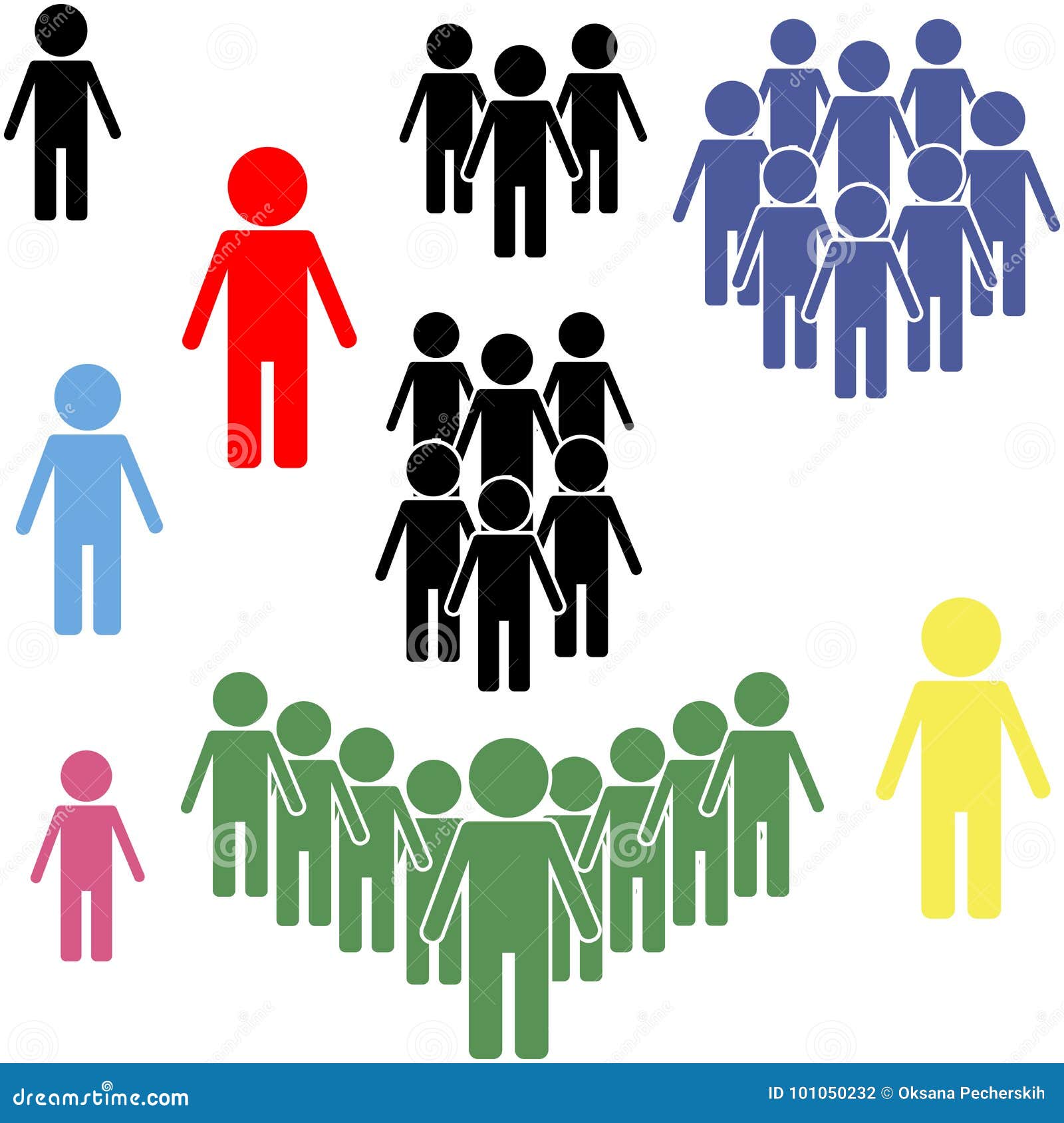 People Vector Icon Set. Crowd Signs on White Background Stock Vector ...