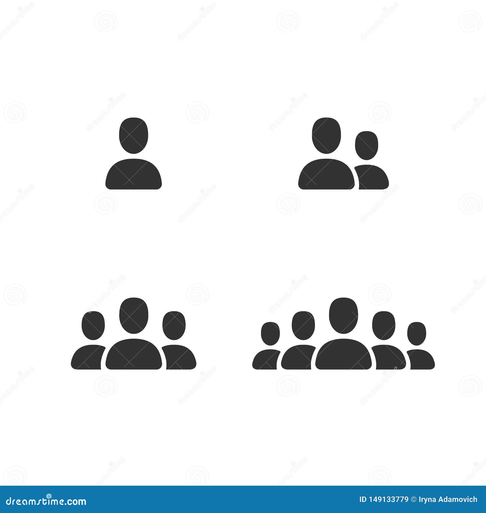 People Vector Icon Set, Member Group , Team Collection, Linear Thin ...