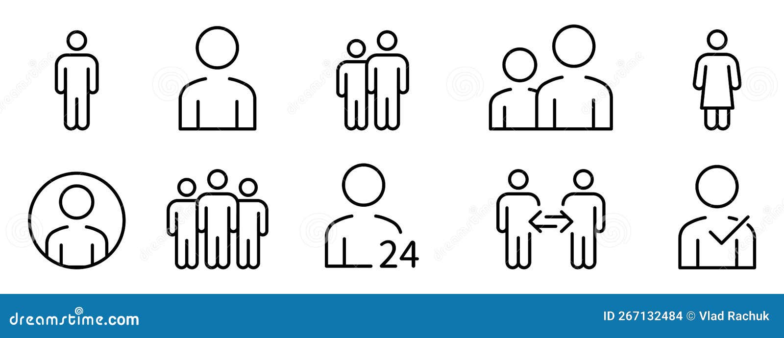 People Vector Icons. Crowd Icon Set. Flat Linear People Icons. Employee ...