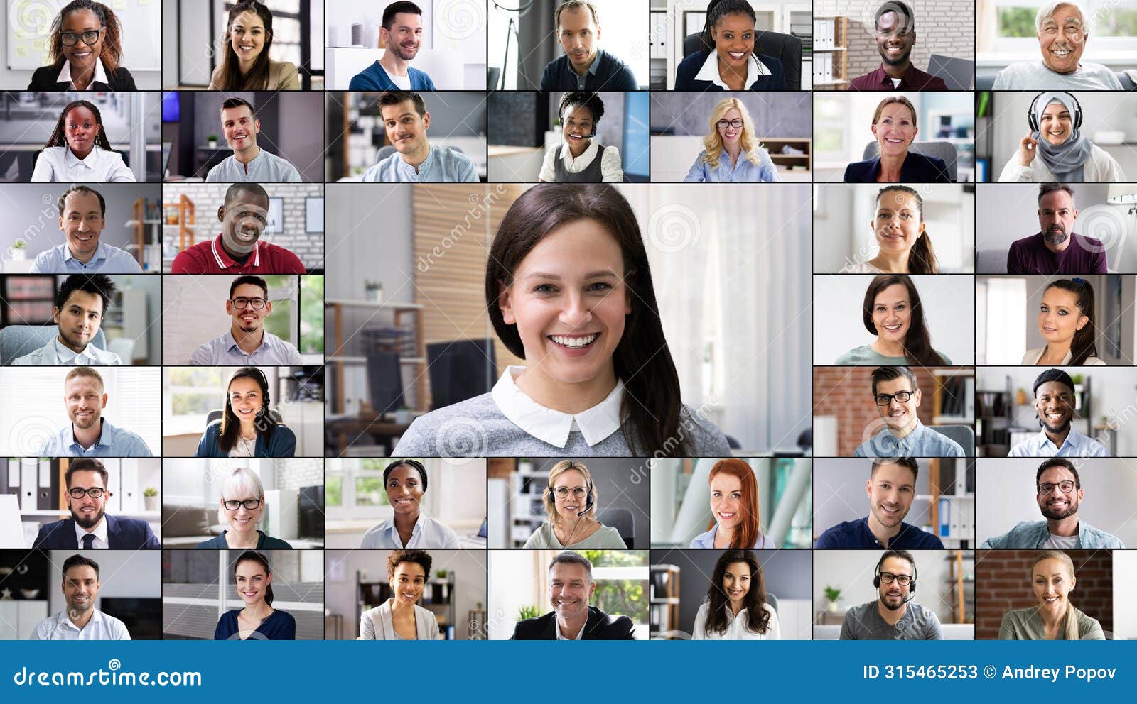 People on Video Call Screen Webinar Conferencing Stock Image - Image of ...