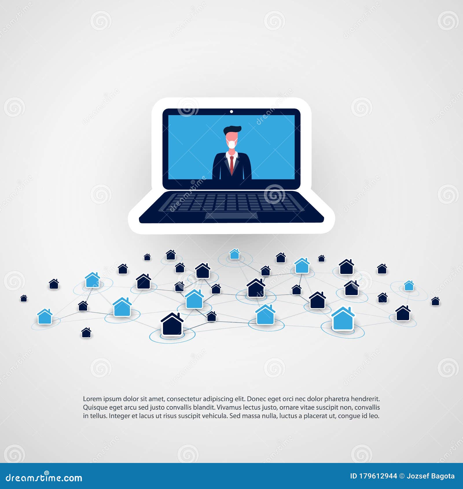 People on Videoconference from Home Offices Stock Vector - Illustration ...