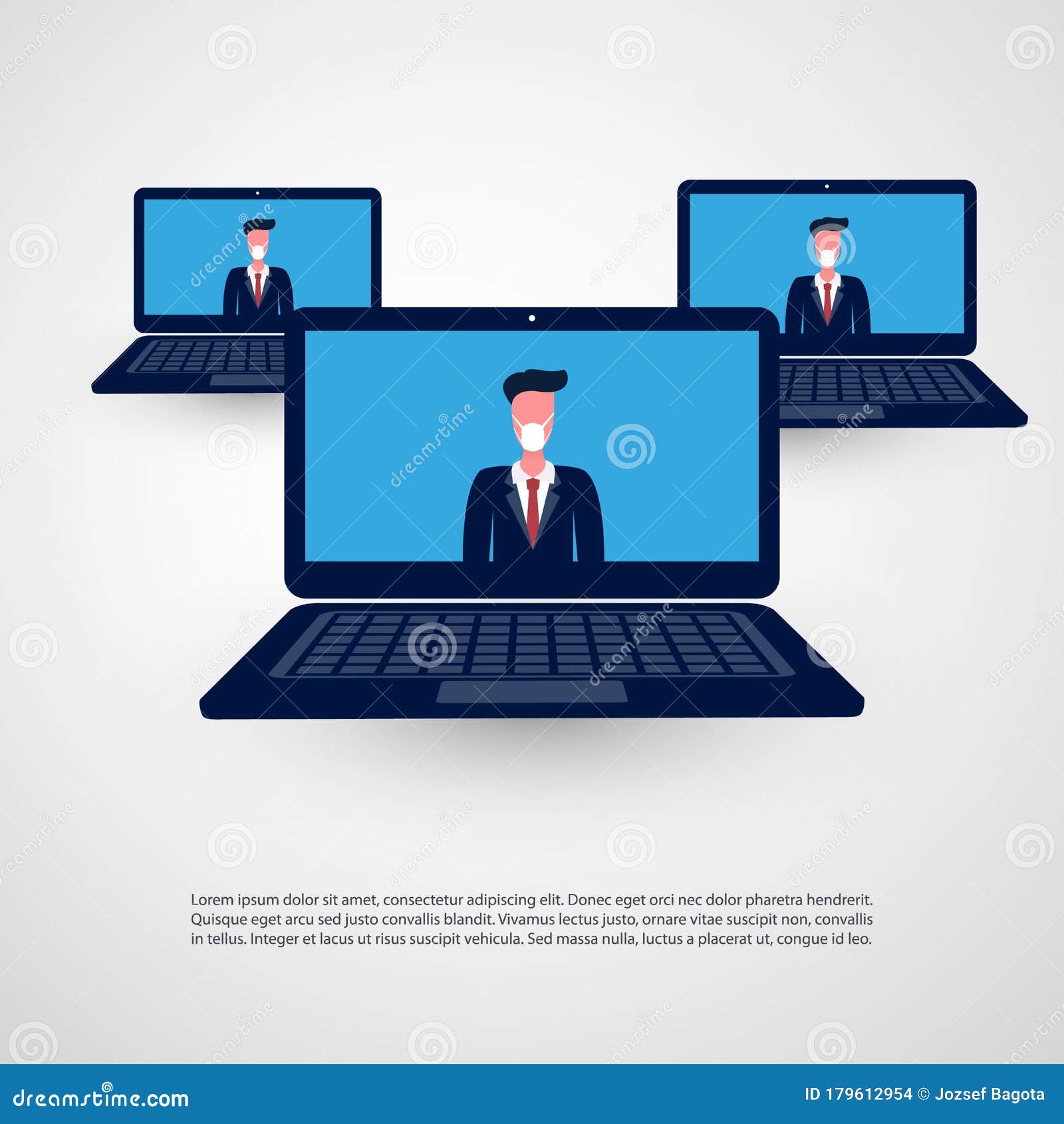 People on Videoconference from Home Offices Stock Vector - Illustration ...