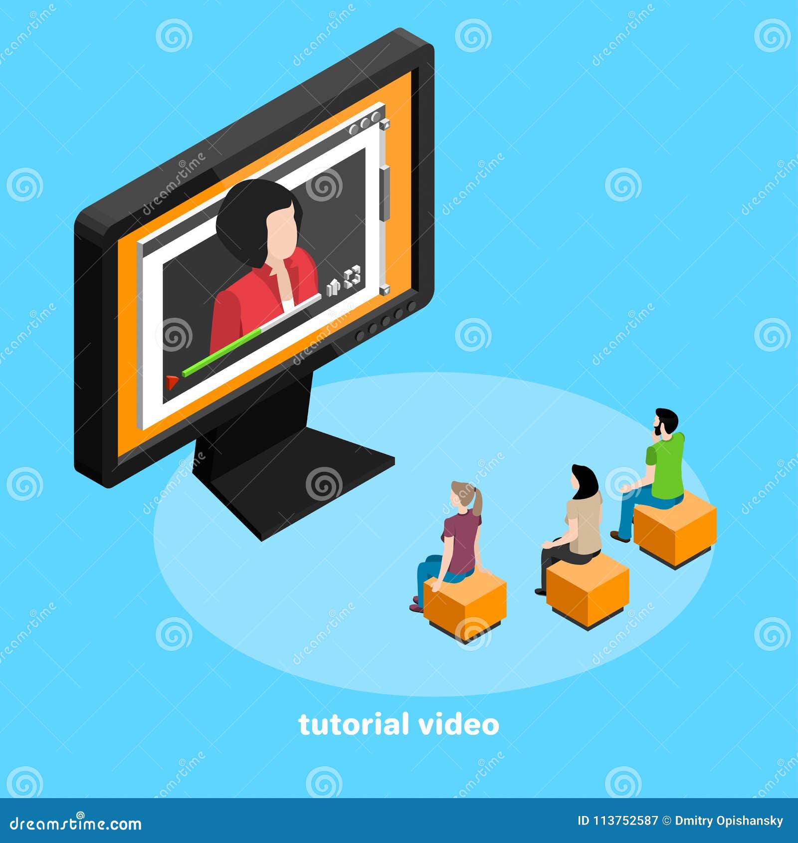 People are Viewing on the Computer Screen Video Stock Vector ...