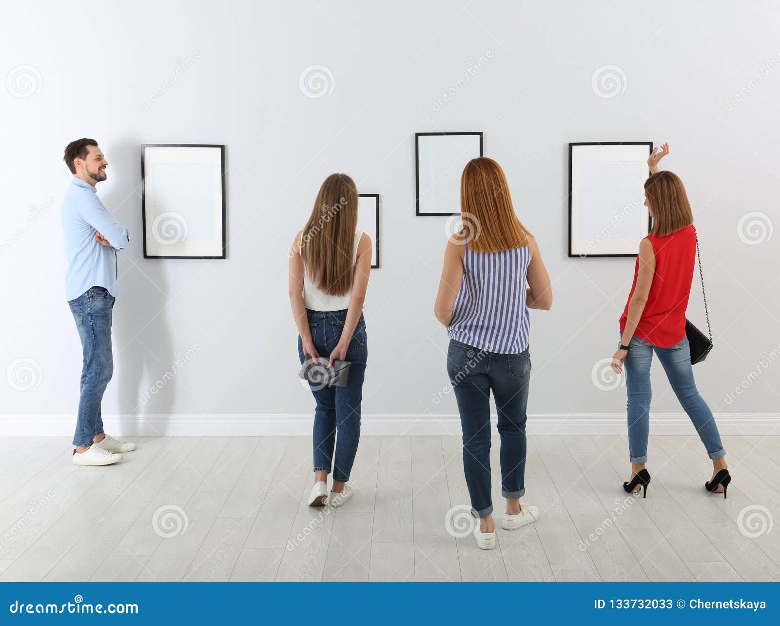 People Viewing Exposition in Modern Stock Image - Image of frame ...