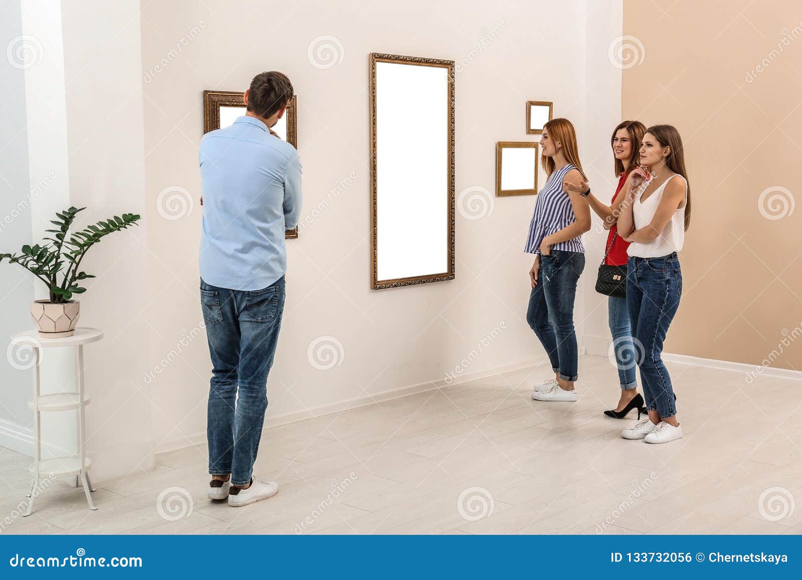 People Viewing Exposition in Modern Gallery Stock Photo - Image of ...
