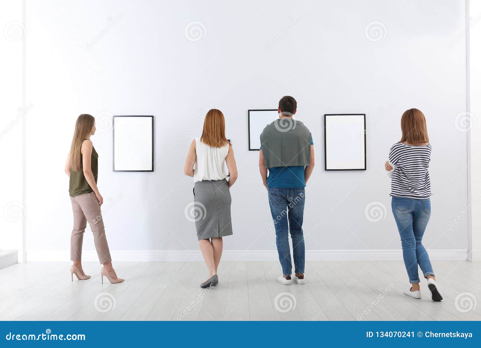 People Viewing Exposition in Art Gallery Stock Image - Image of idea ...
