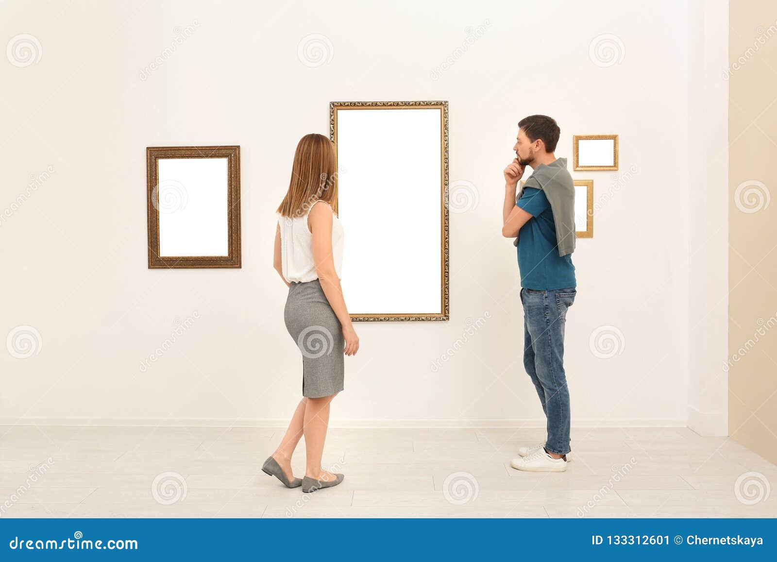 People viewing exposition stock image. Image of contemporary - 133312601