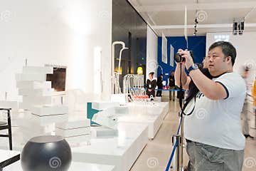 People Visit the Exhibition Editorial Image - Image of show, idea: 22857325