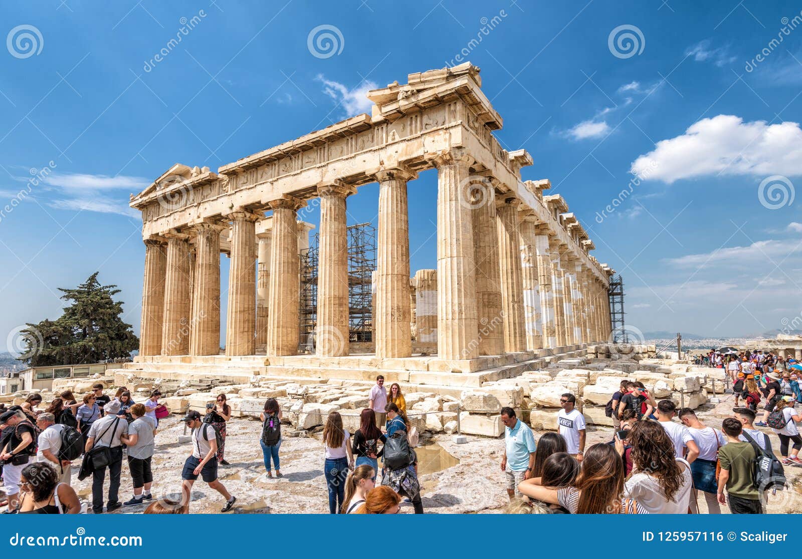 People Visit the Parthenon on the Acropolis in Summer, Athens, G ... People Visit the Parthenon on the Acropolis in Summer, Athens, G ...