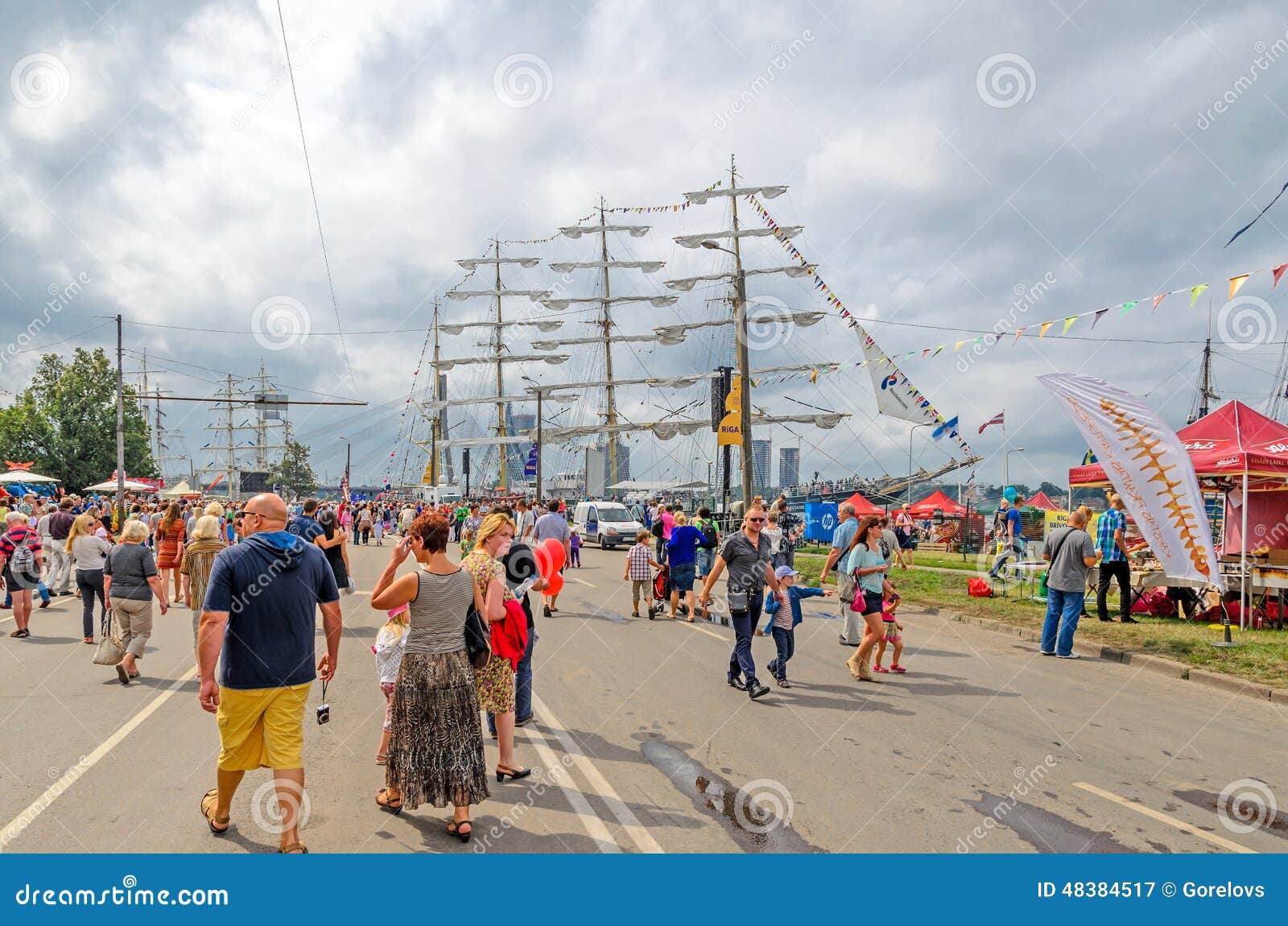 People Visit the Tall Ships Races Regatta in Riga. Editorial ...