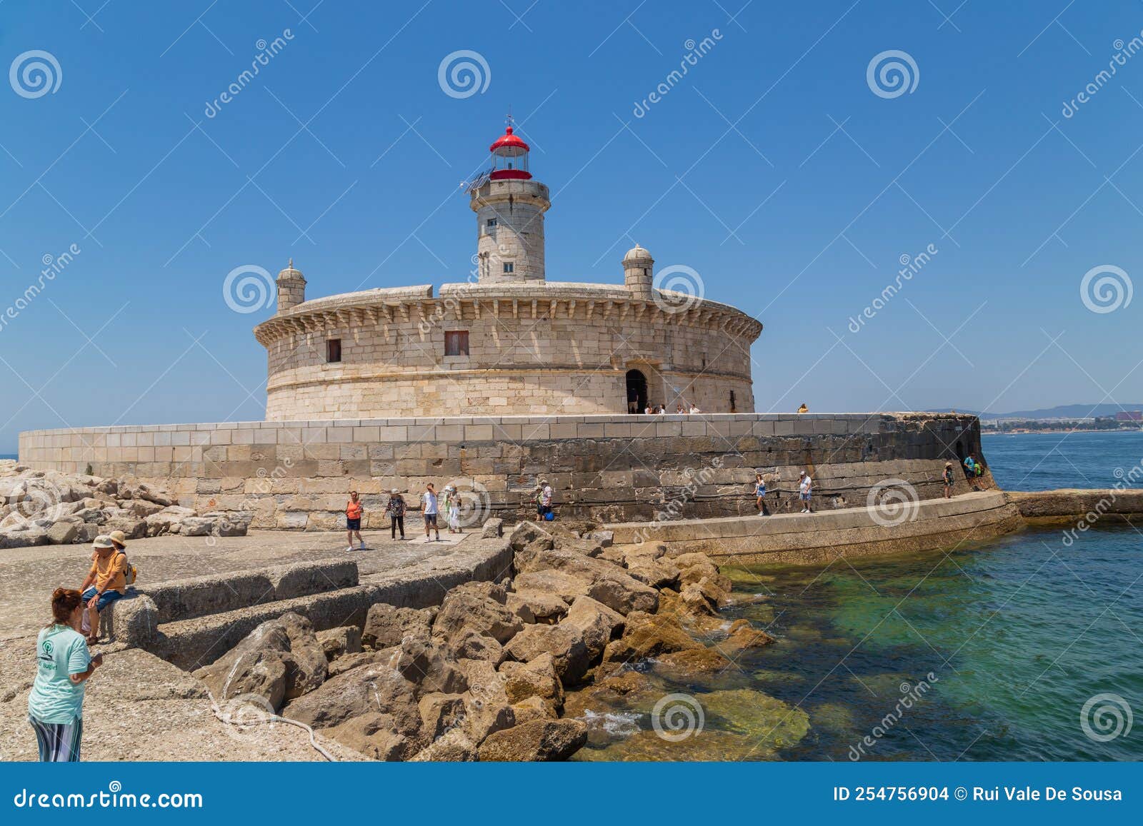 People Visiting the Old Bugio Lighthouse Editorial Stock Image - Image ...