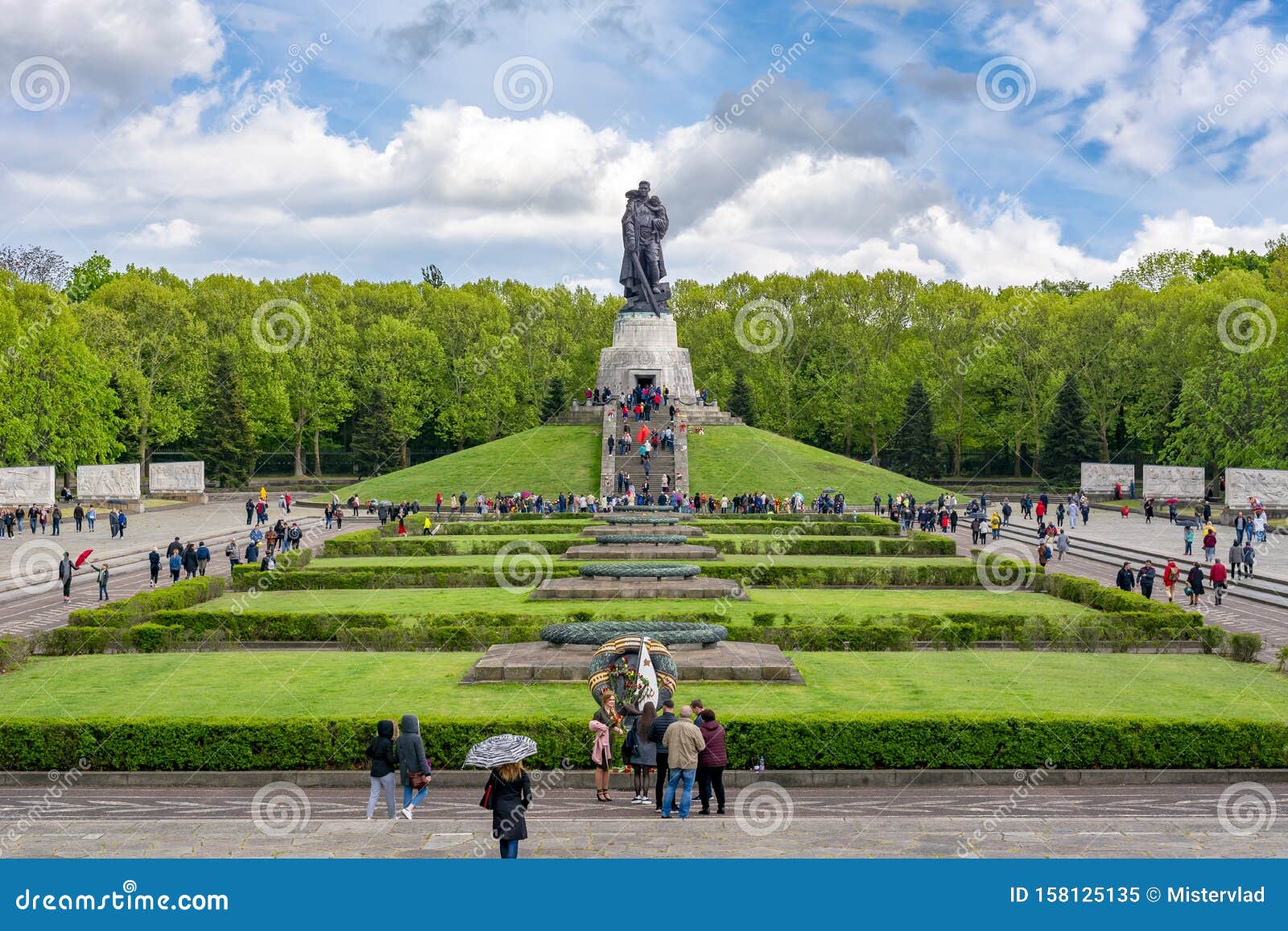People Visiting Soviet War Memorial in Treptower Park, Berlin, Germany ...