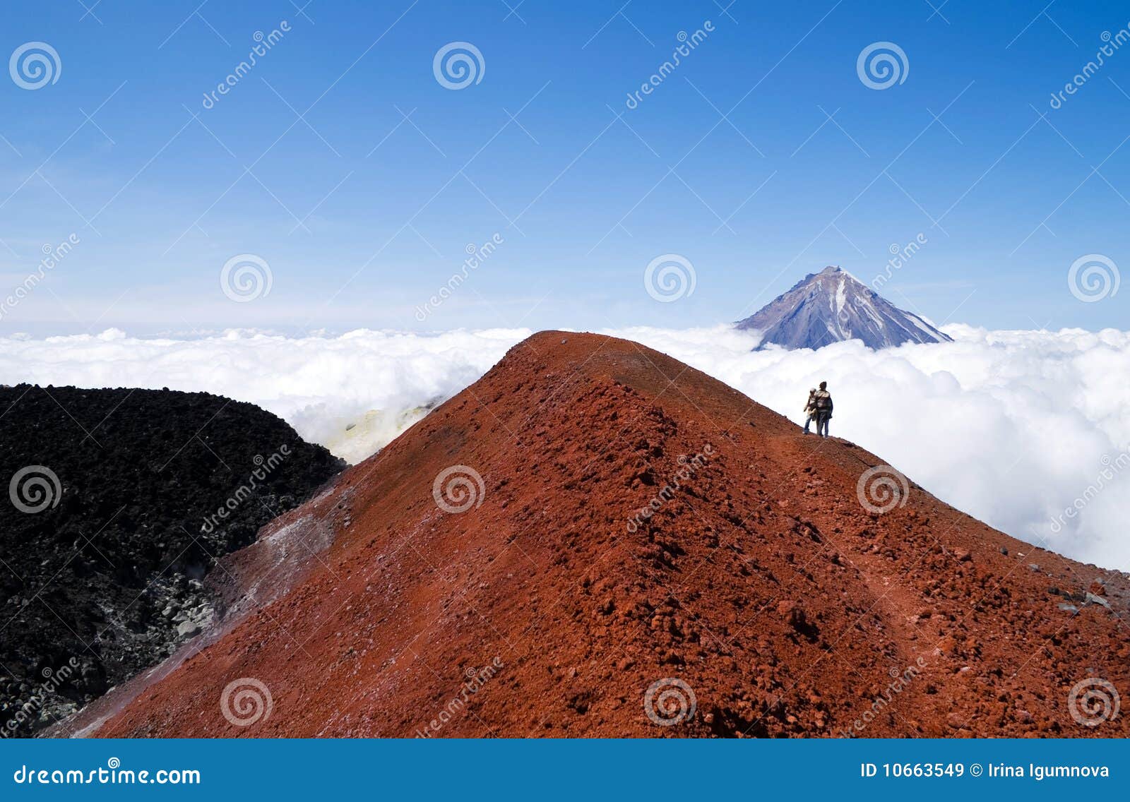 People on volcano stock image. Image of siberia, tourist - 10663549