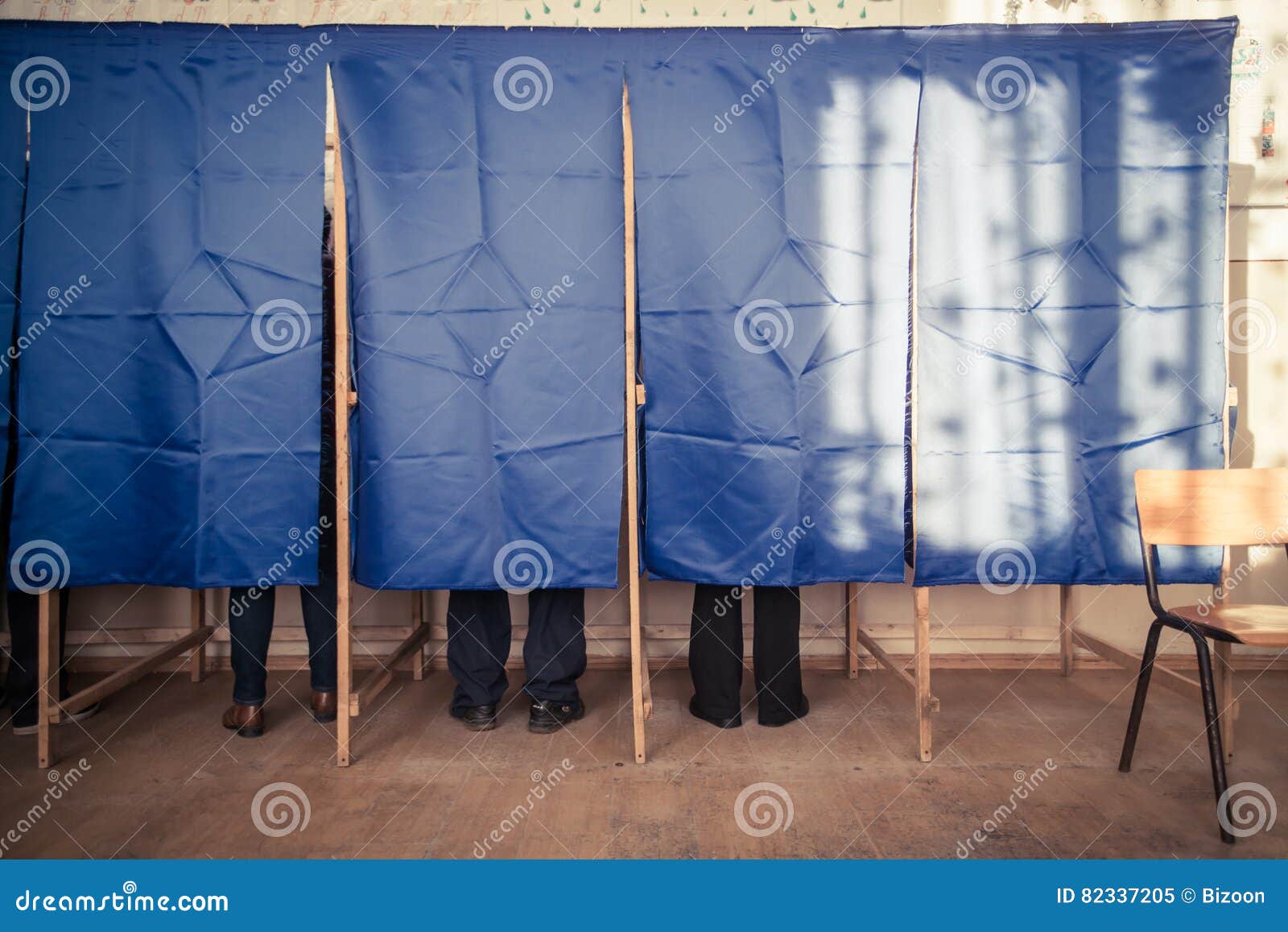 People Vote in Voting Booth Stock Image - Image of democracy, polling ...