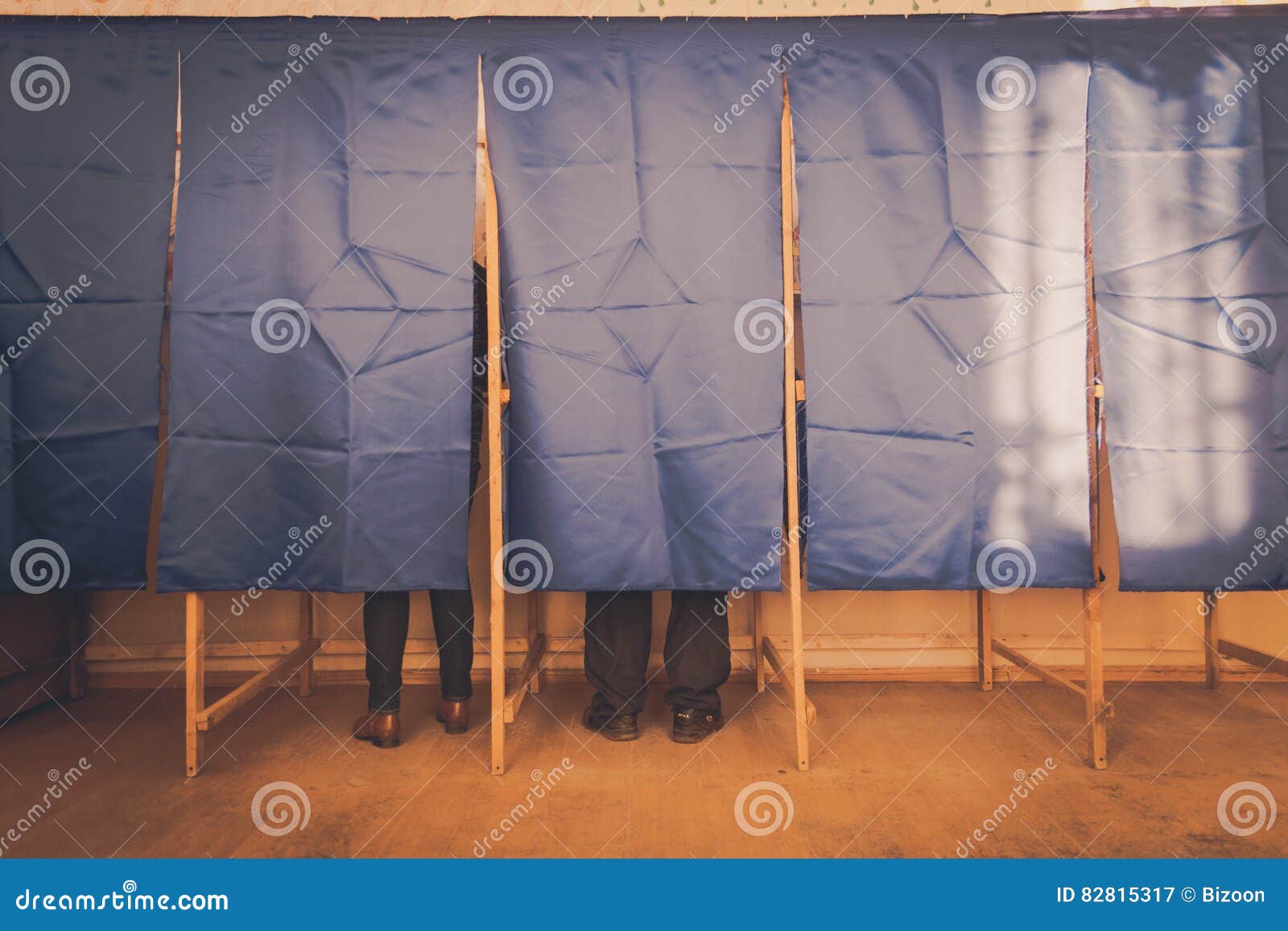 People Vote in Voting Booth Stock Image - Image of place, person: 82815317