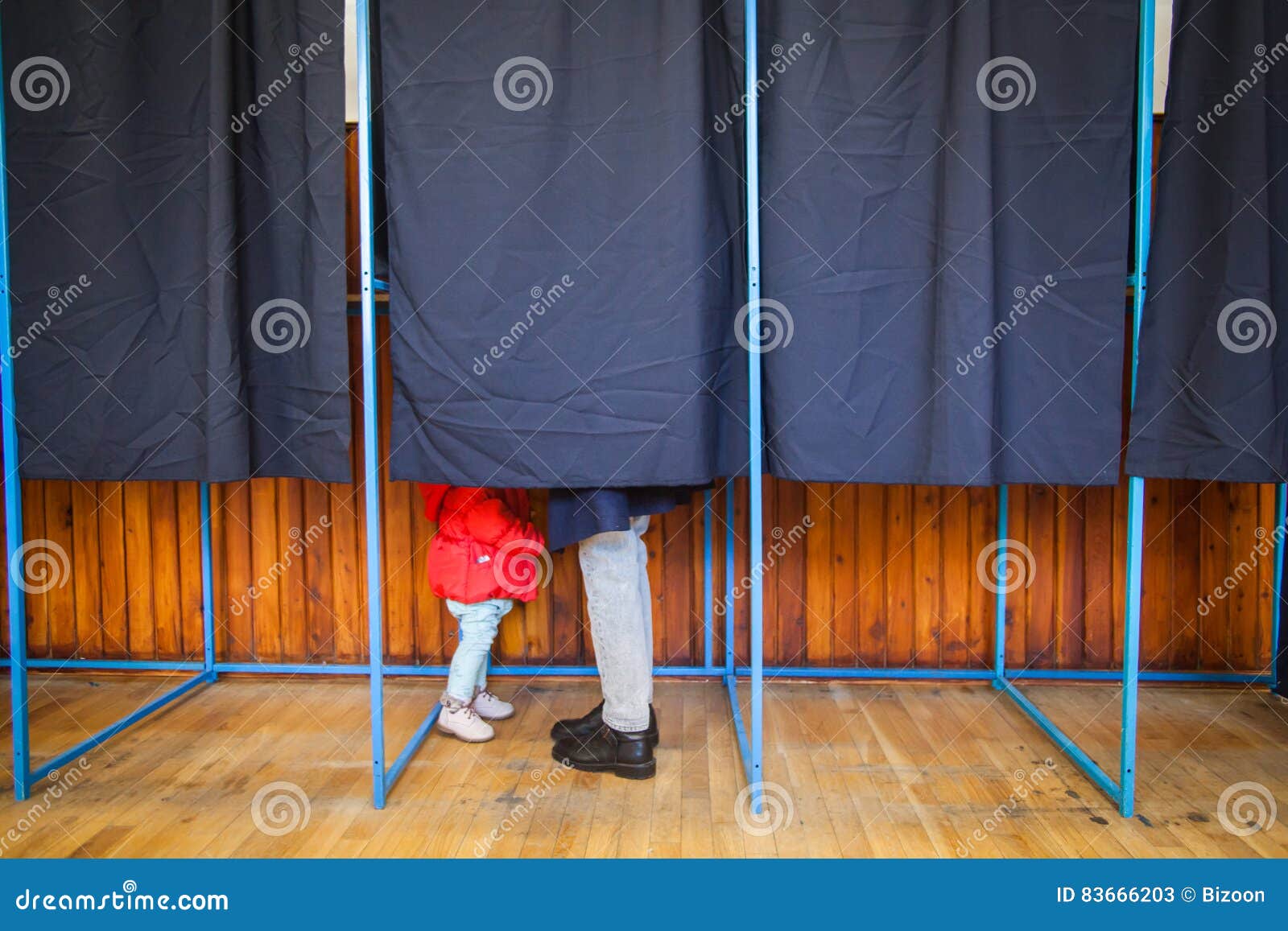 People Vote in Voting Booth Stock Image - Image of politics, decision ...