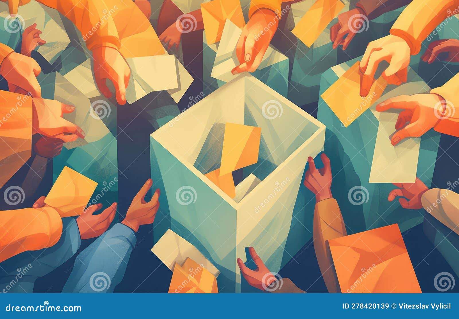 People Voting in Presidential Election Concept Illustration. Stock ...