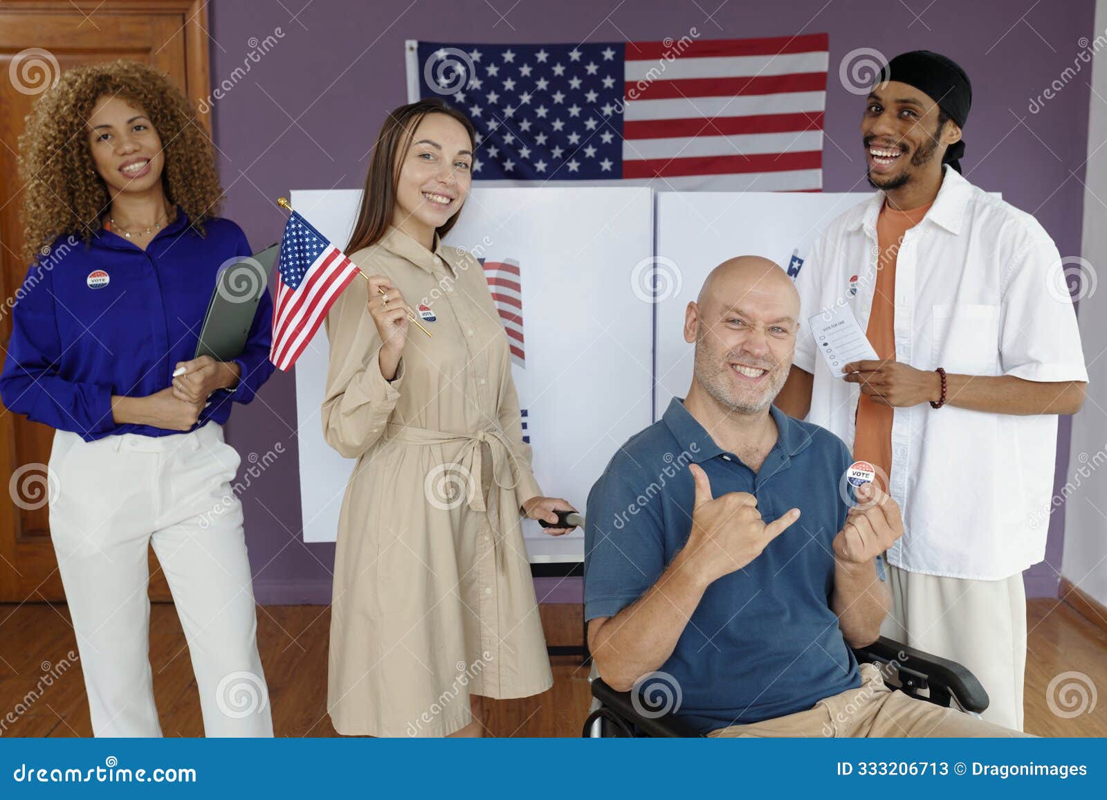 People Voting Together at Election Day Stock Image - Image of national ...