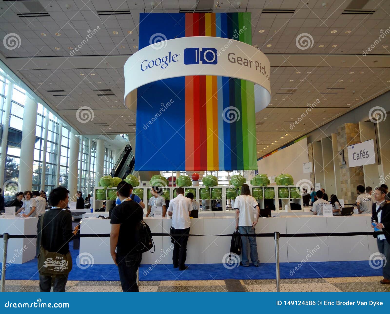 People Wait in Line at Google Gear Pick-Up Inside Google I/O Android ...