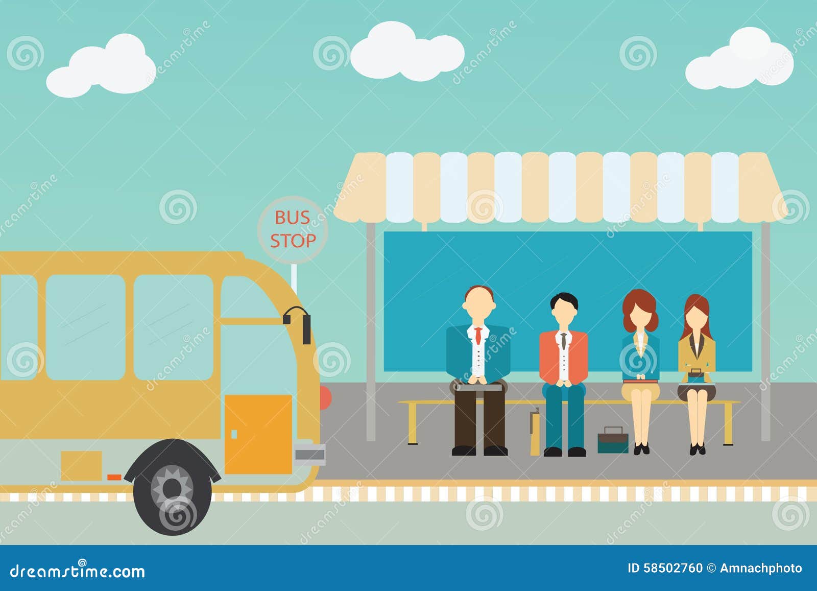 Bus Stand Drawing For Kids