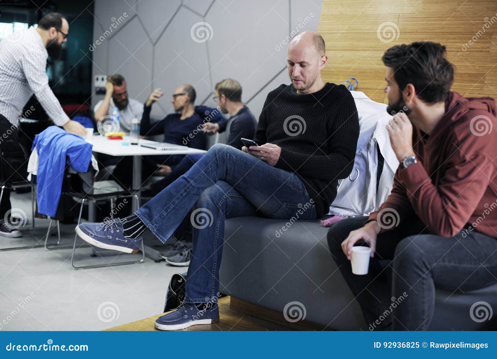 People Waiting in Coffee Room during Break Time Stock Image - Image of ...