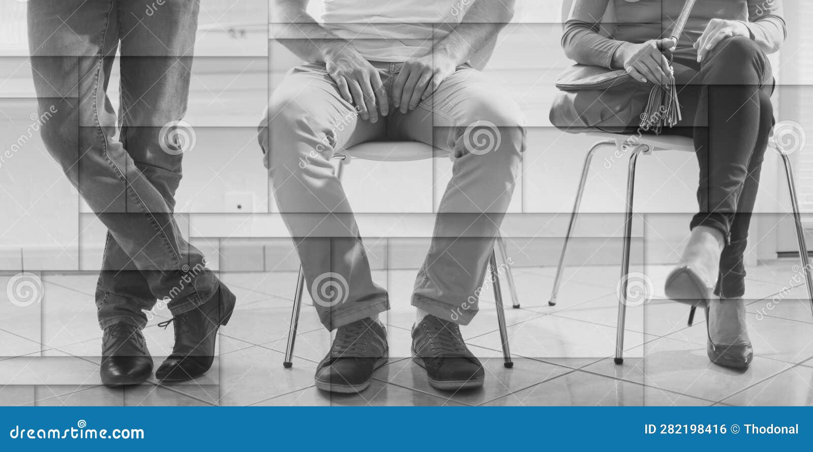 People Waiting for Job Interview, Geometric Pattern Stock Photo - Image ...