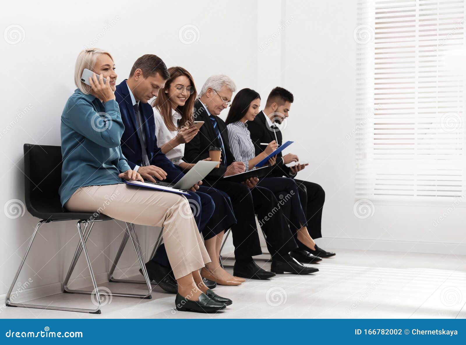 People Waiting for Job Interview Stock Photo - Image of group, indoors ...