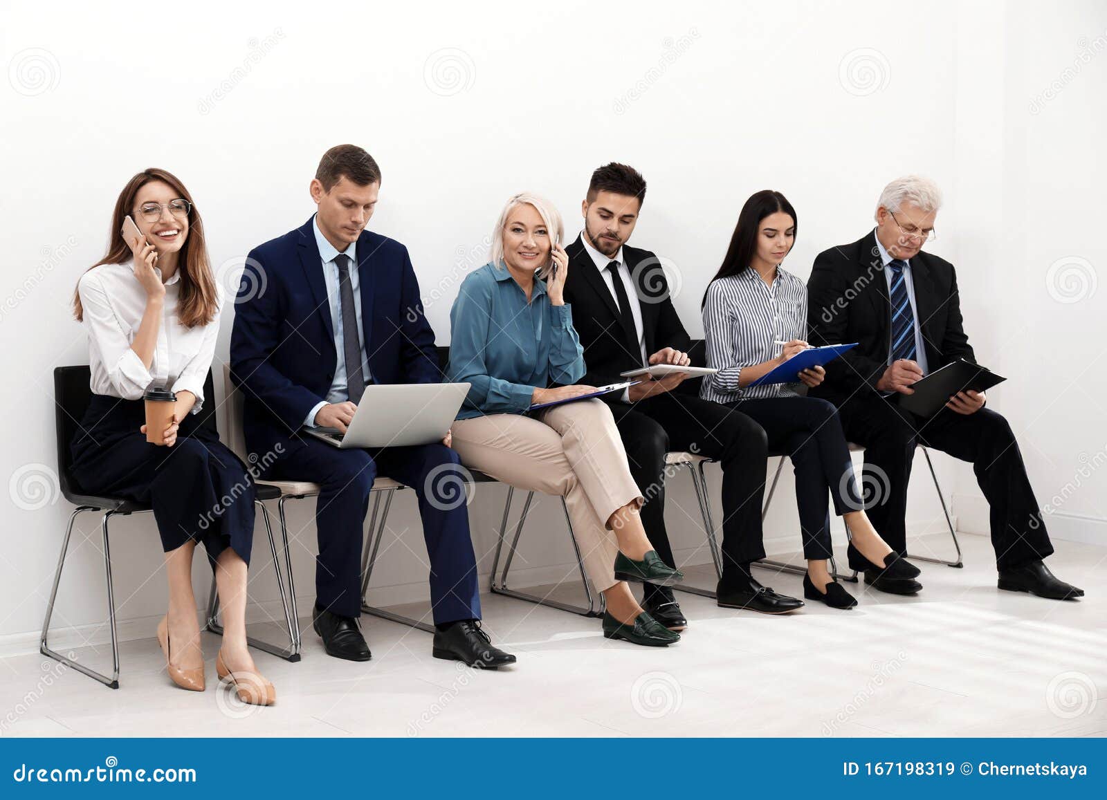 People Waiting for Job Interview Stock Image - Image of office ...