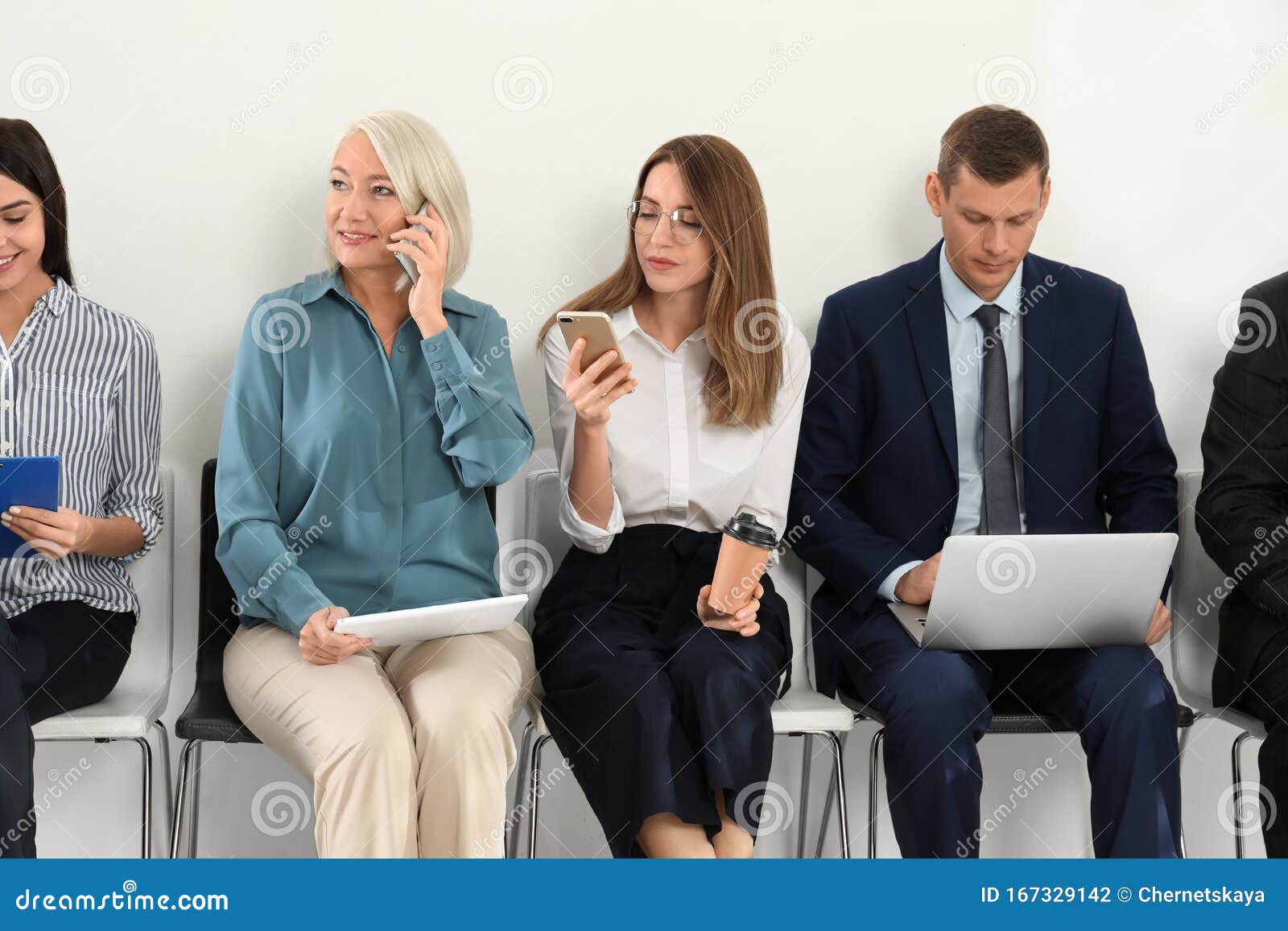 People Waiting for Job Interview Stock Photo - Image of drink, business ...