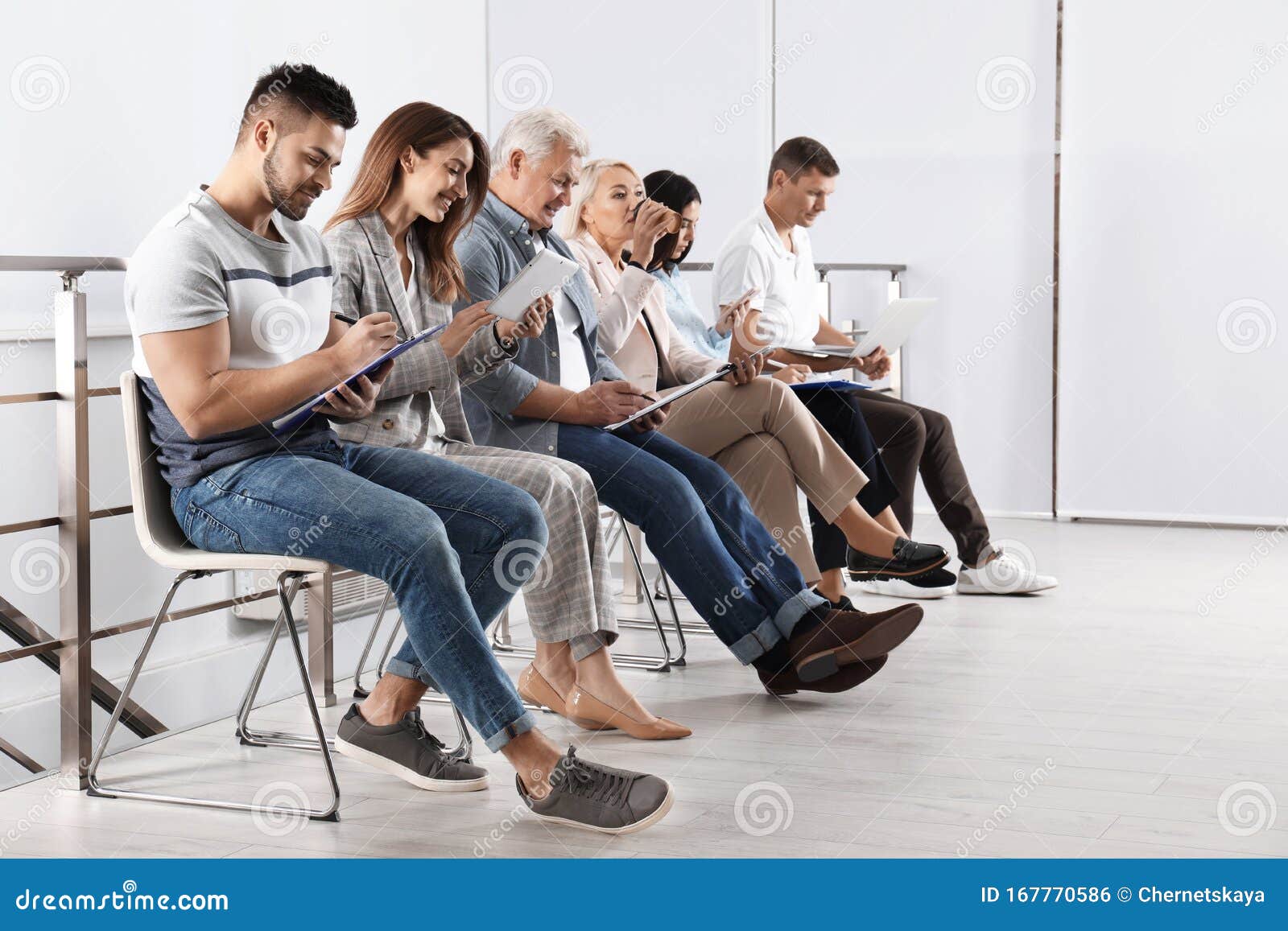 People Waiting for Job Interview Stock Photo - Image of colleagues ...