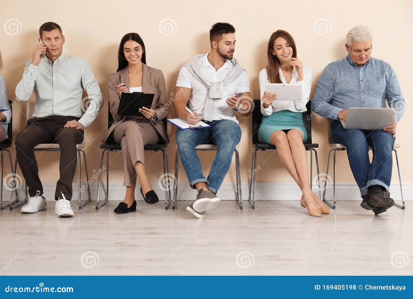 People Waiting for Job Interview Stock Photo - Image of chairs ...