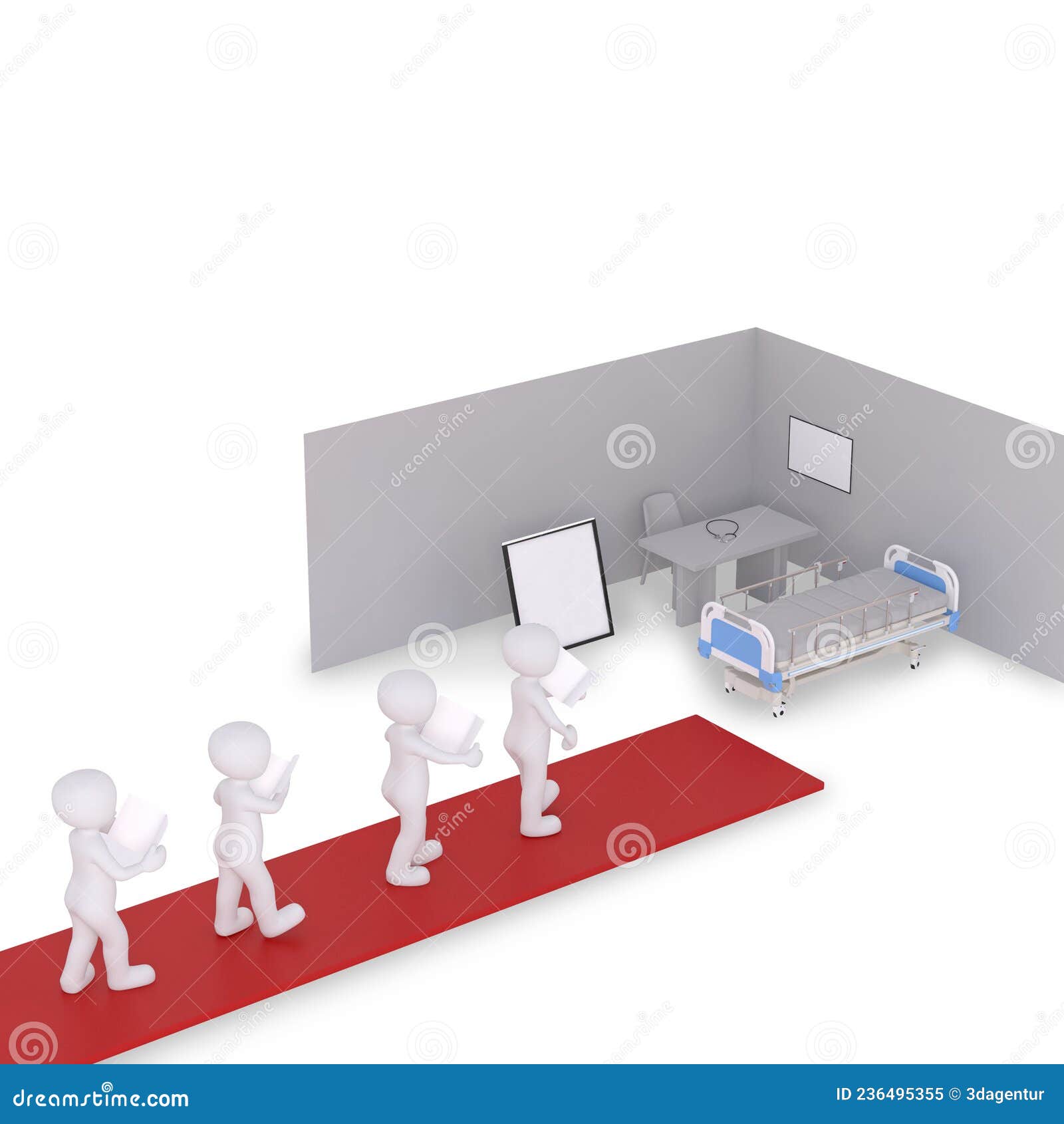 People Waiting in Line for a Diagnosis from the Doctor Stock ...