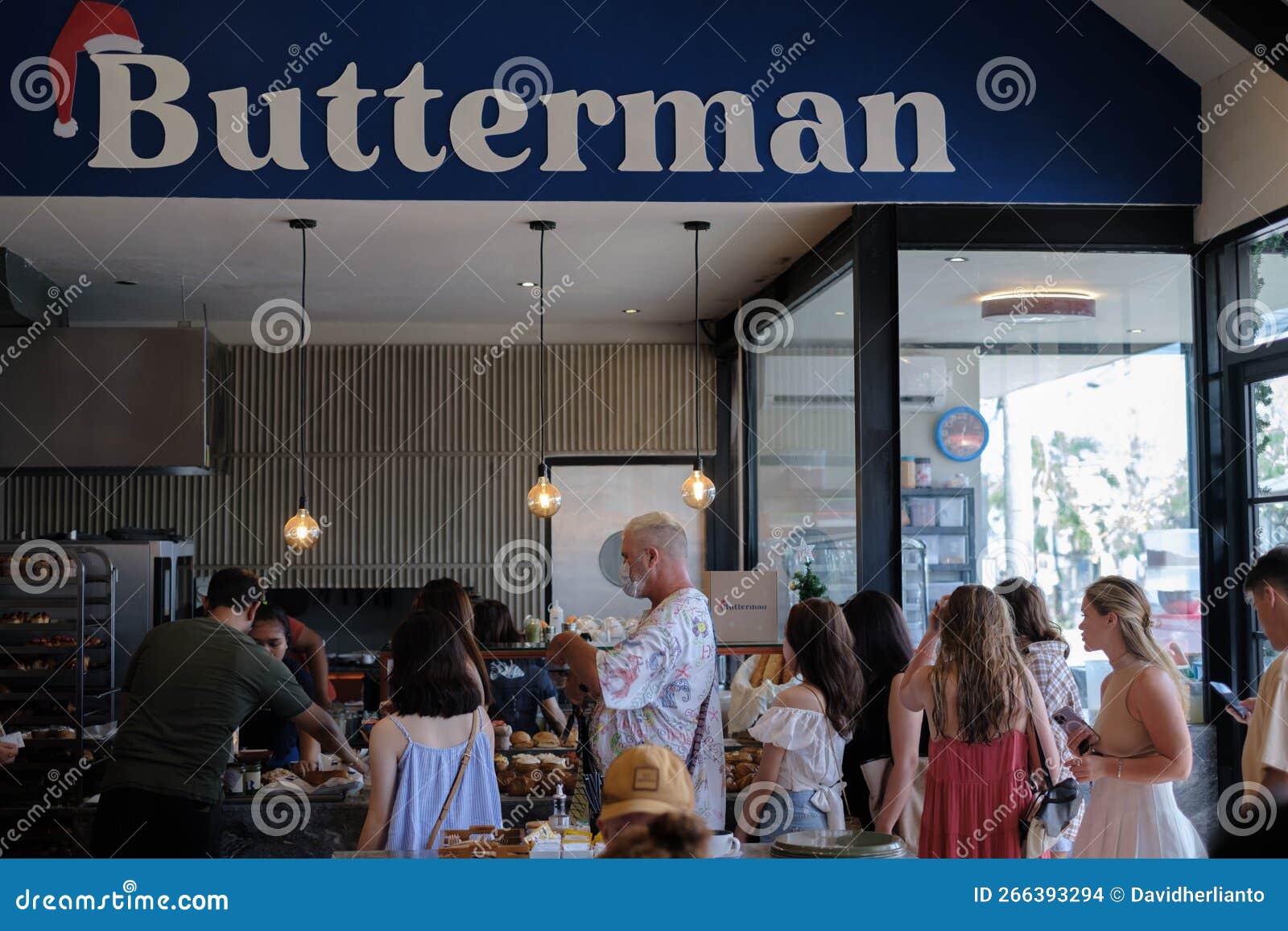 People Waiting in Line Inside a Cafe Editorial Stock Image - Image of ...