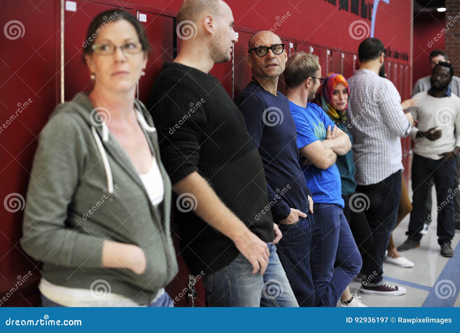 People Waiting Relax on Hallway during Break Time Stock Image - Image ...