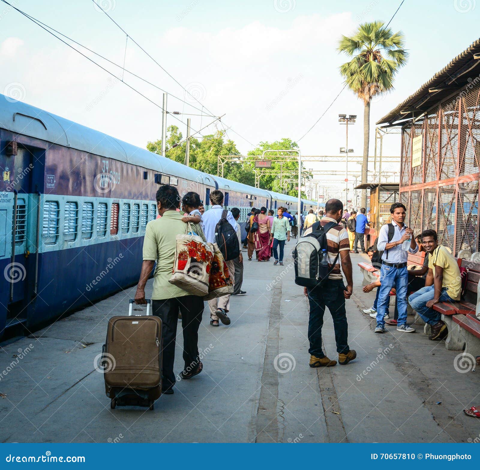 People Waiting at the Train Station in Varanasi, India Editorial Image ...