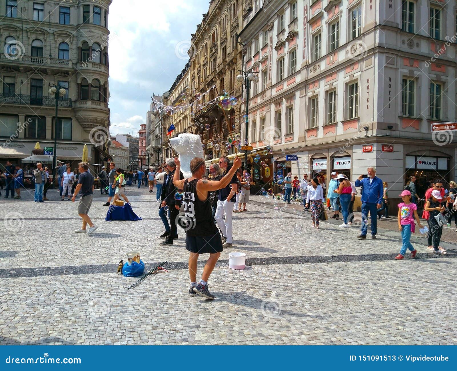 People Walk in the Center of Prague Editorial Stock Photo - Image of ...