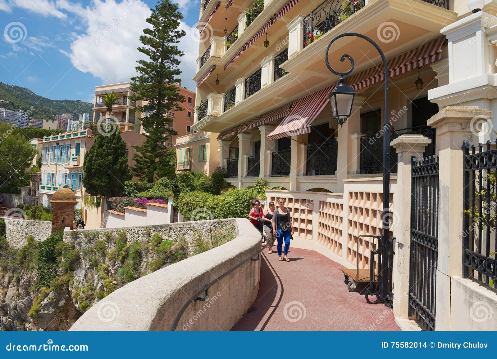 People Walk by the Seaside Passage in the Historical Part of Monaco ...