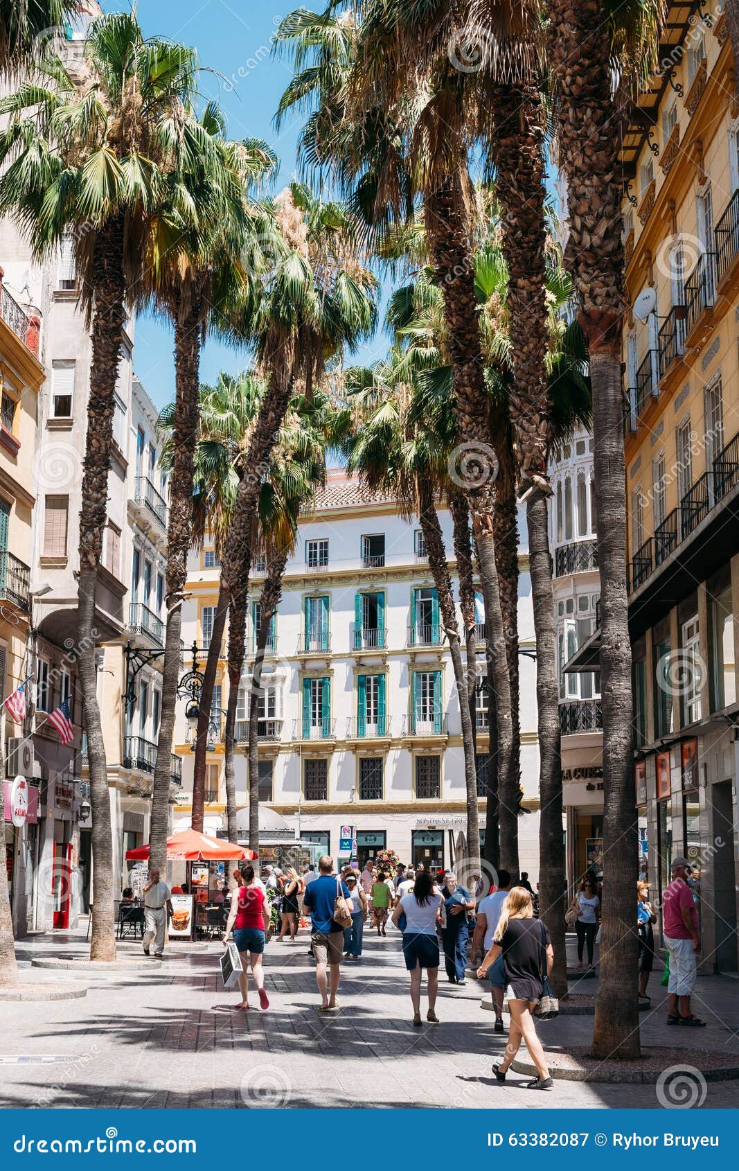 People Walk through the Streets of Malaga in Spain Editorial ...