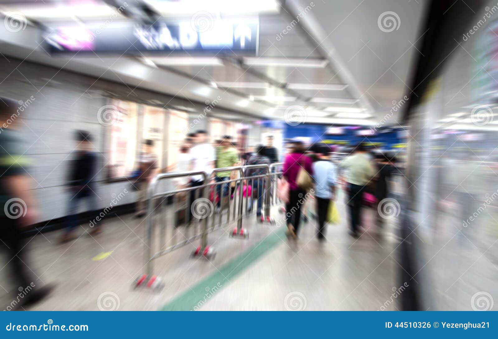 People Walk in Subway Tunnels Stock Photo - Image of railway, fast ...