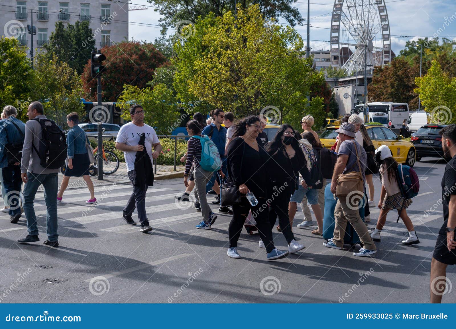People Walking Across an Intersection in Budapest Editorial Image ...