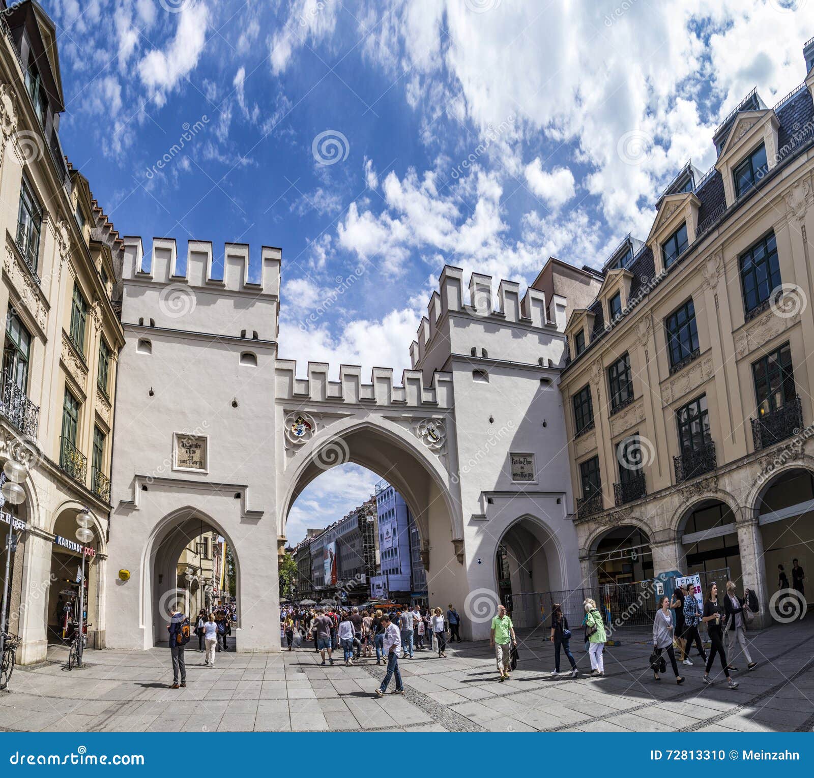 People Walking Along through the Karlstor Gate in Munich Editorial ...
