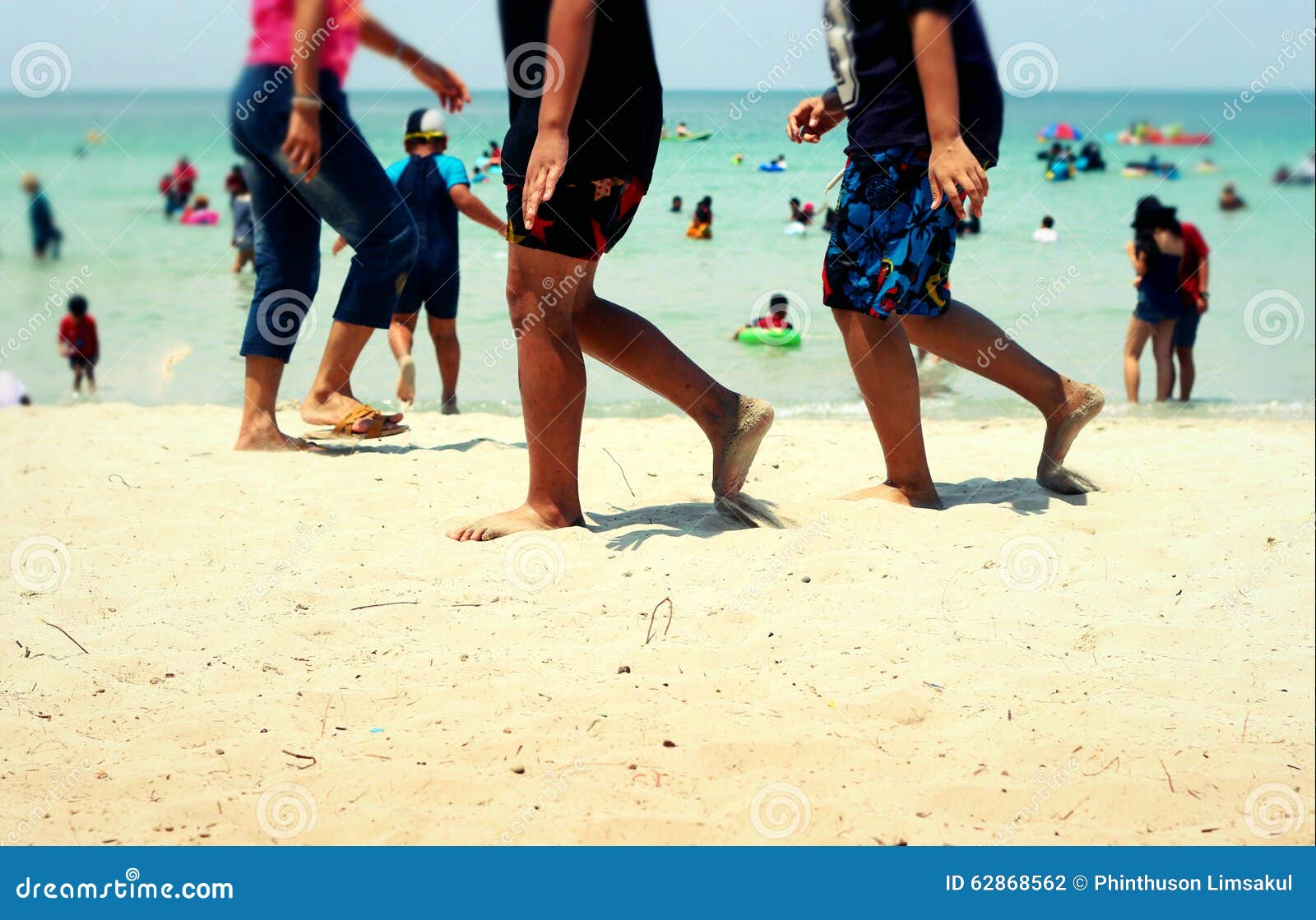 People Walking On The Beach Royalty-Free Stock Image | CartoonDealer ...