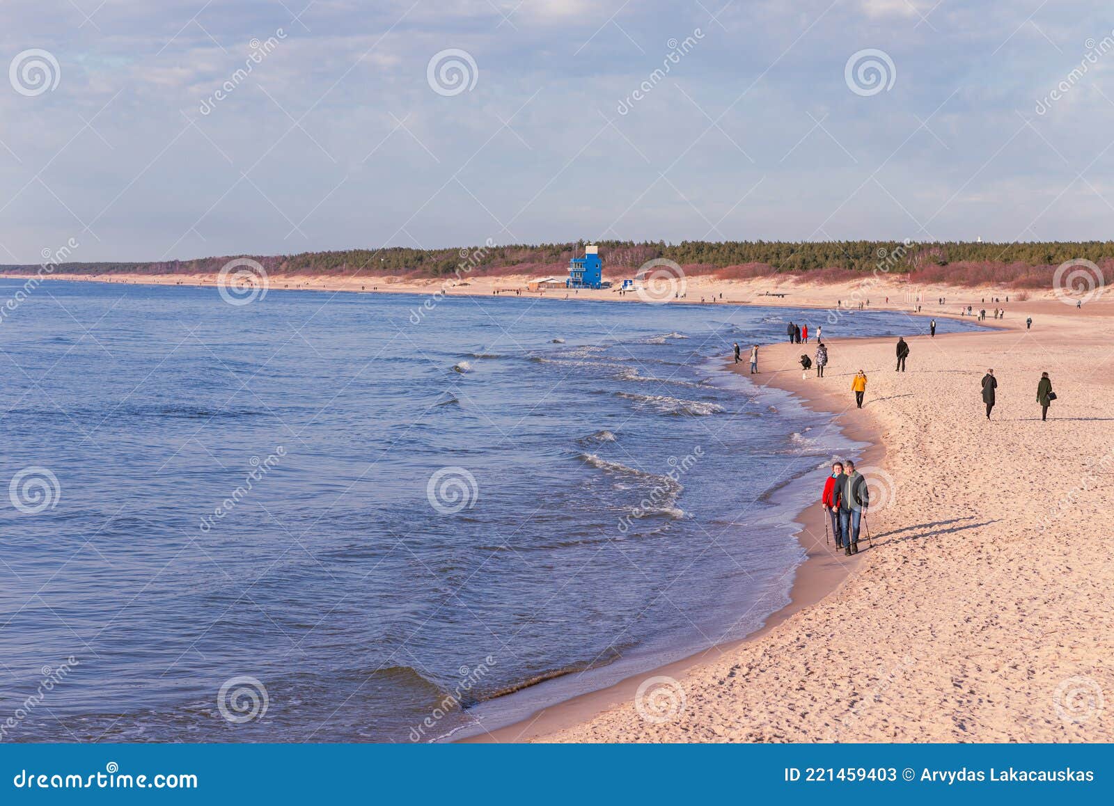 People Walking on the Beach in Spring.Palanga,Lithuania 26 03 2021 ...