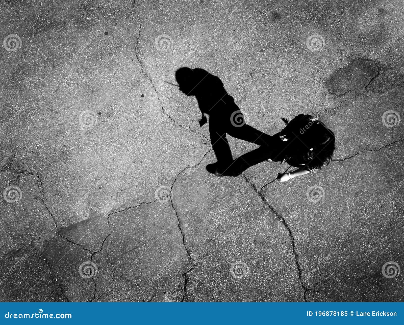 People Walking Below Looking Down from Above Concrete Shadows Stock ...