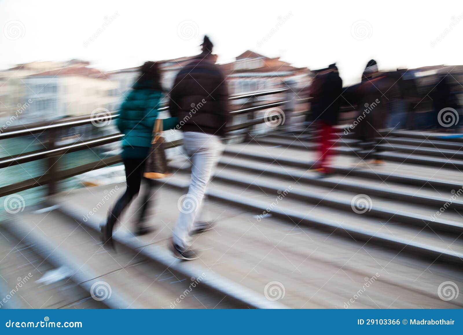 People Walking on a Bridge in Venice Stock Photo - Image of blurred ...