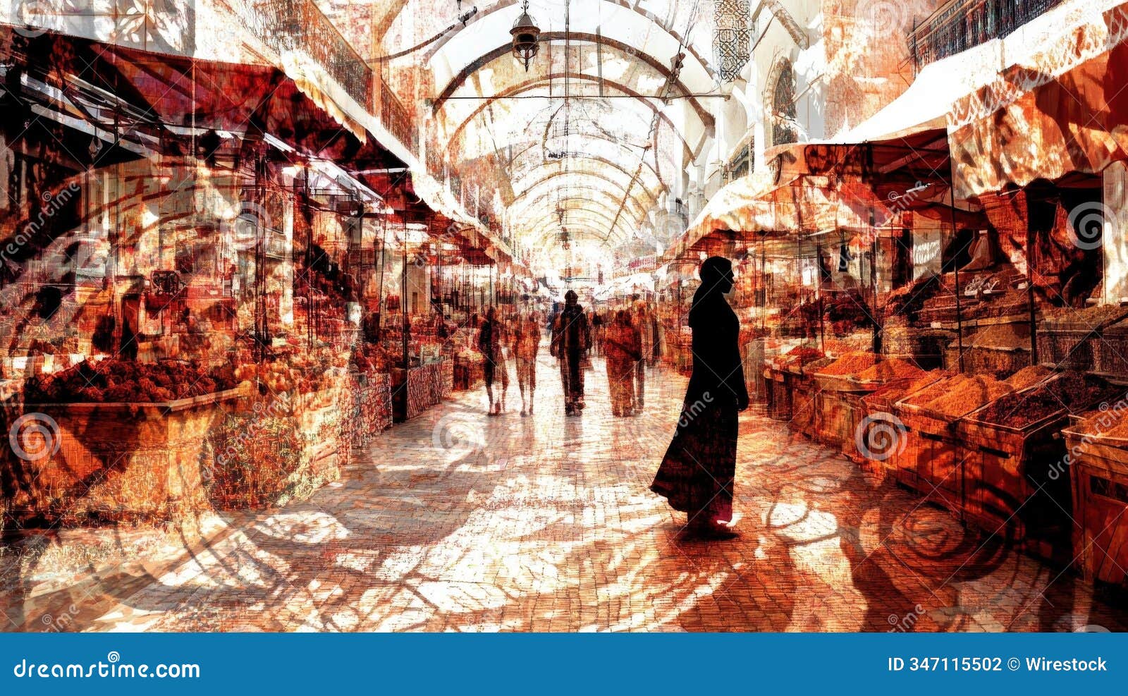People Walking through a Busy Bazaar Stock Photo - Image of public ...
